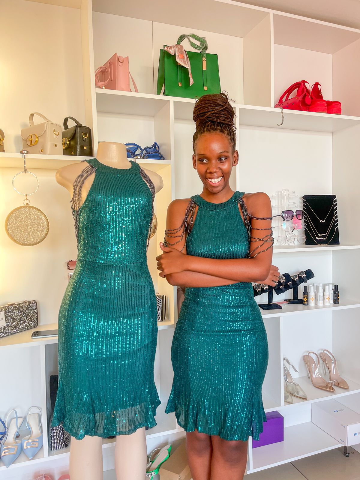 Green sequin dress - Cassie_M_clothing