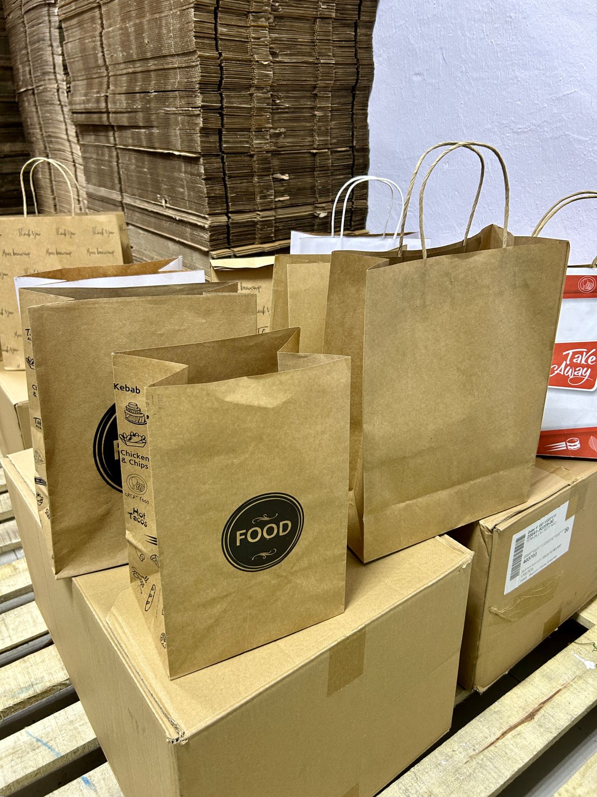 “FOOD” DELIVERY TAKEOUT BAGS - 12” x 10” x 5.5” - Paper Packs NG | Take App