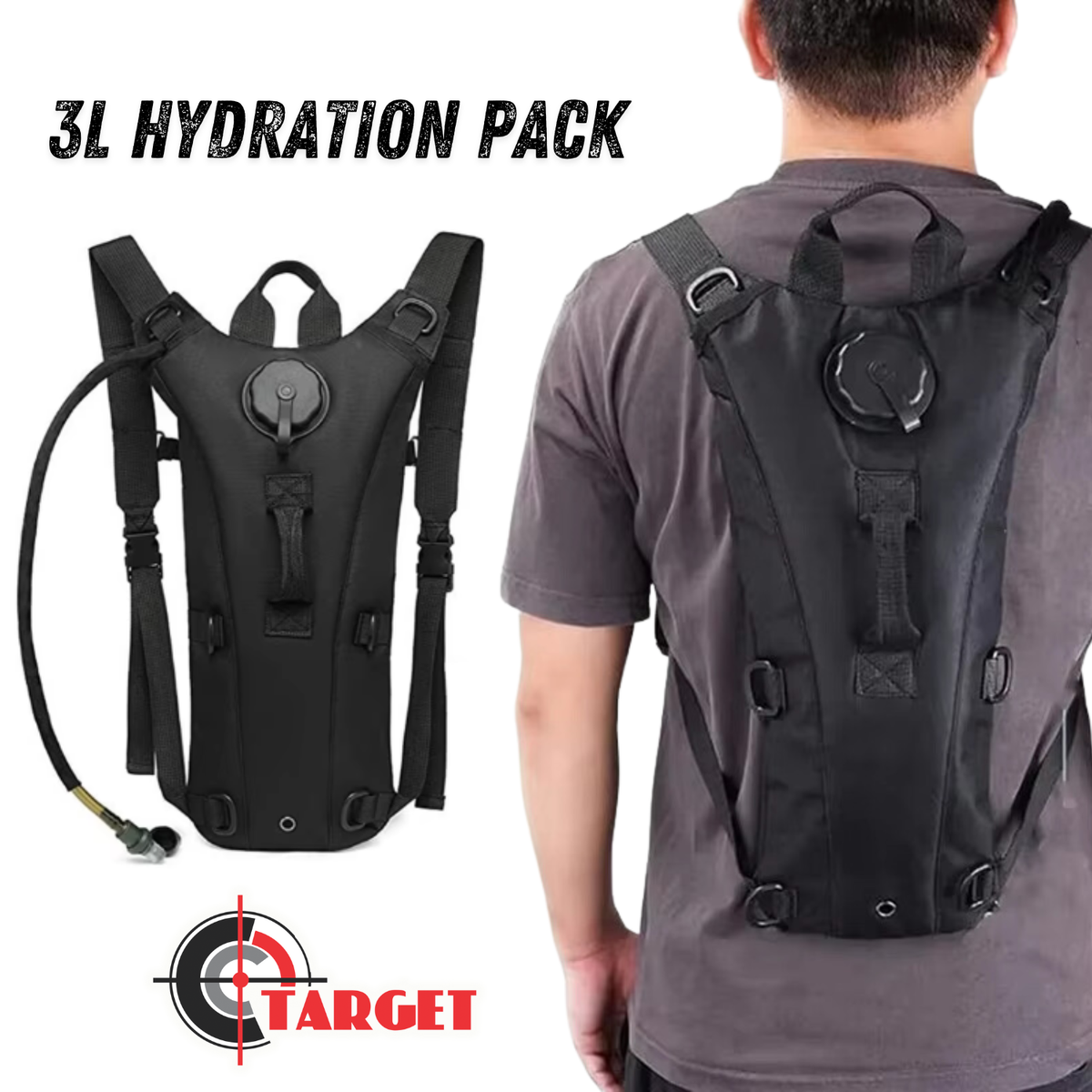 3L Hydration Pack Black - TARGET STORE AND SPORTS | Take App