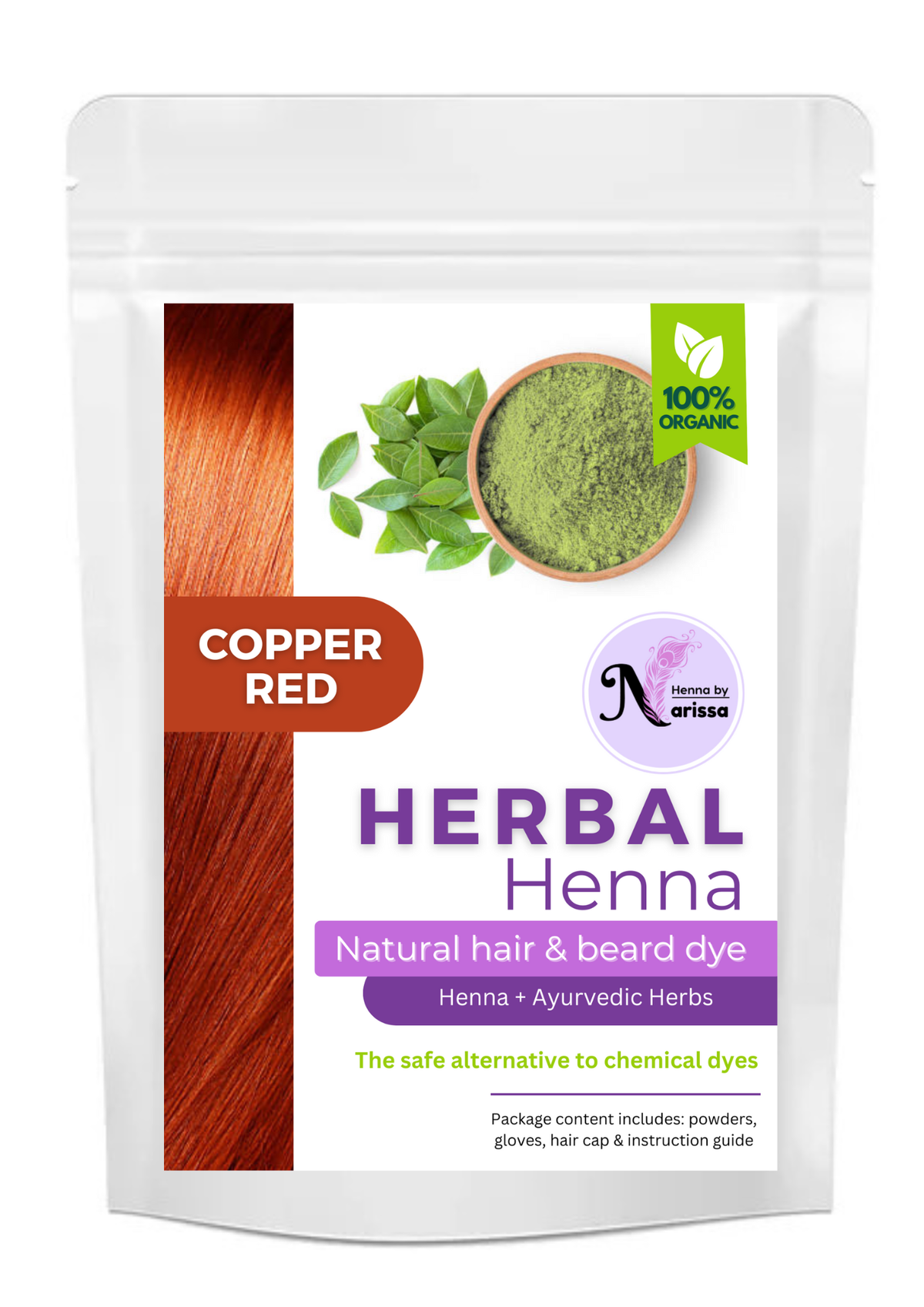 COPPER RED Herbal Henna Powder - Henna Supplies & Ayurvedic Hair Care ...