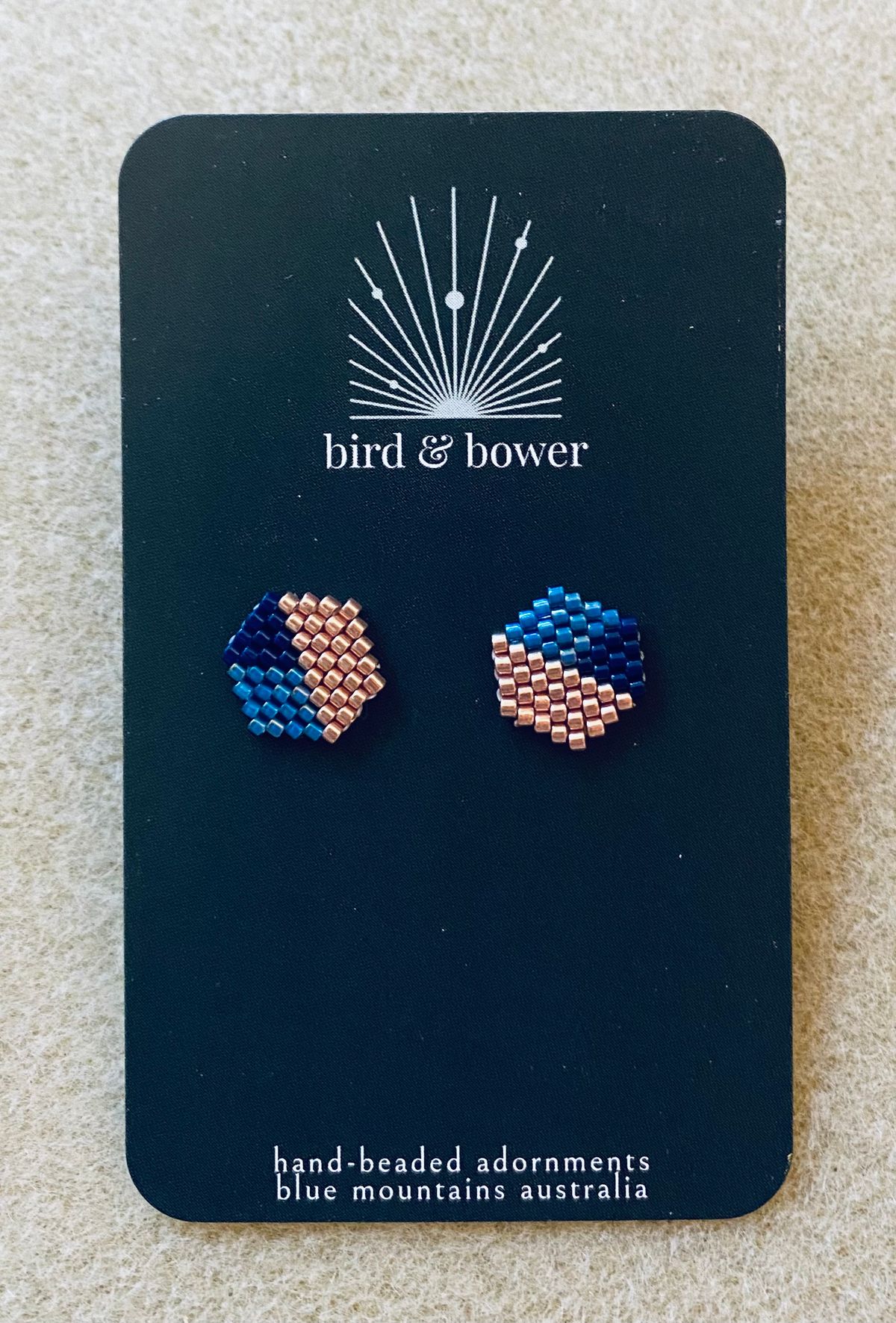 Gold Geo Studs - Luminous Cobalt - bird & bower | Take App