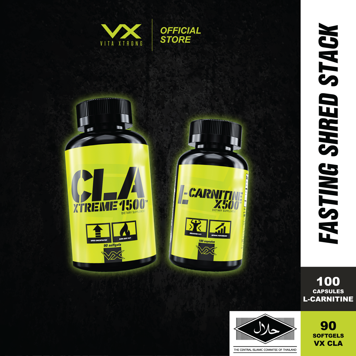 VITAXTRONG Fasting Shred Stack (CLA + L-Carnitine) | Fat Burner | Keto ...