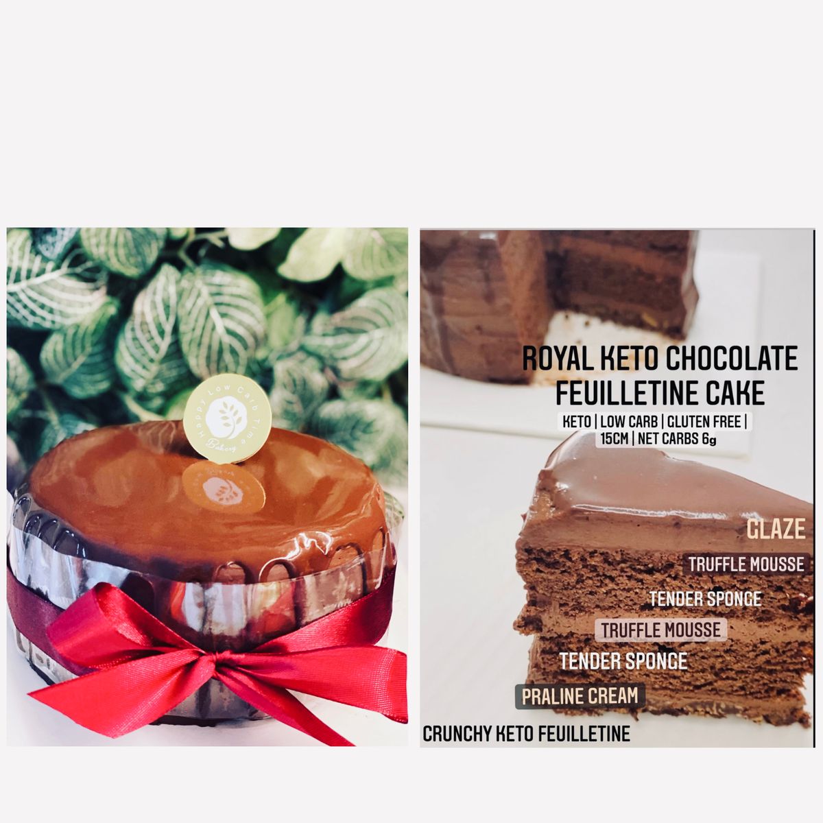 Signature Royal Keto Chocolate Feuilletine Cake - Happy Low Carb Time ...
