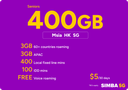 SIMBA 5G $5 400GB (SG-MY-HK) Seniors Renewal Plan - EASY MOBILE TOP-UP ...