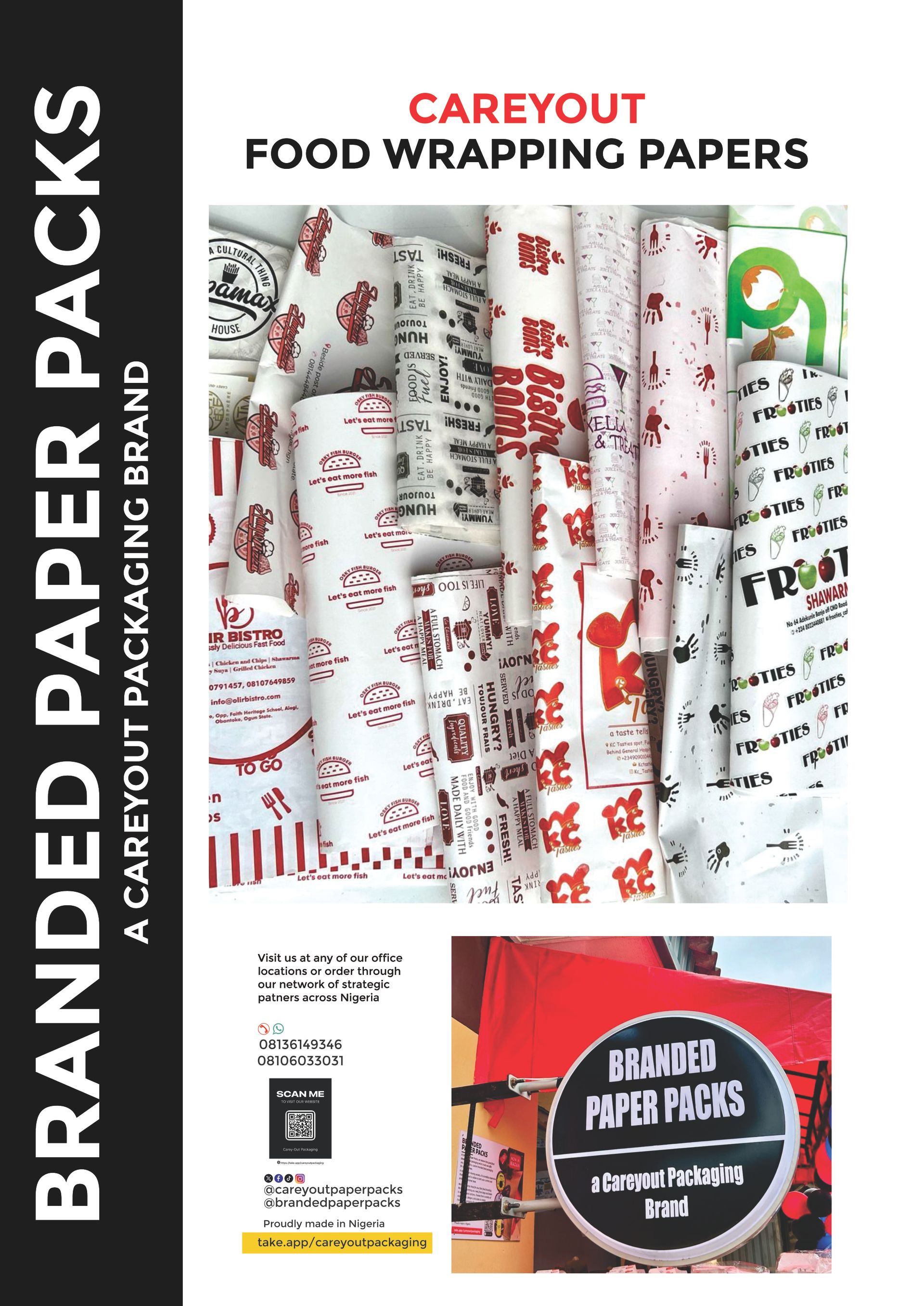 ORDER BRANDED FOOD WRAPPING PAPERS - TAKEAWAY PACKAGING SUPPLIES | Take App