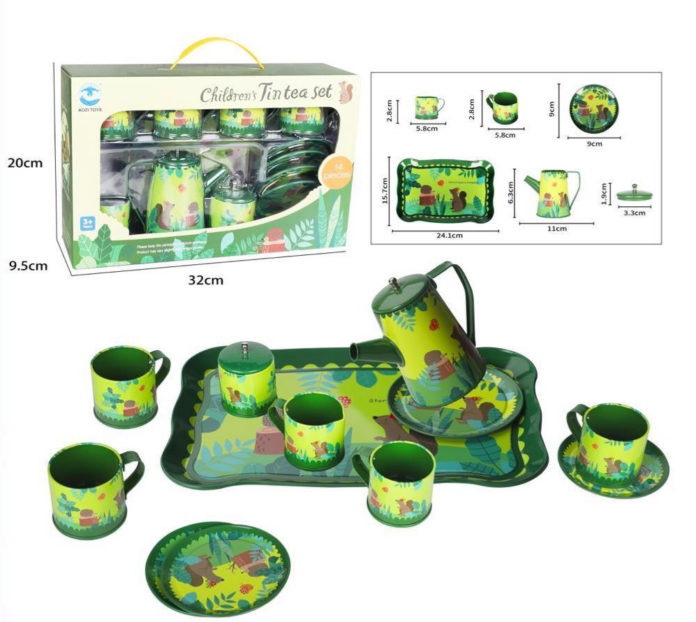 GREEN / RED TIN TEA SET - Laylee Products | Take App
