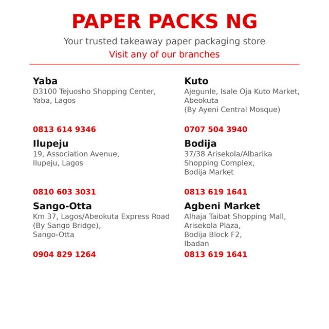 TAKEAWAY PACKAGING SUPPLIES | Take App